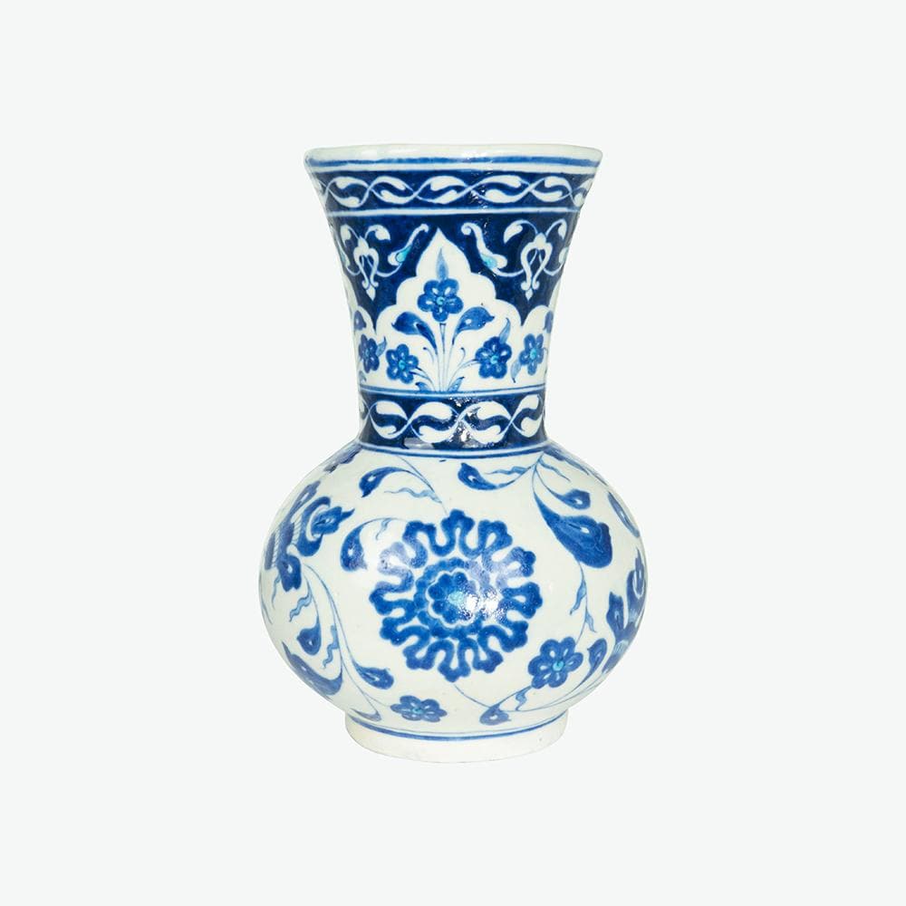 İznik Çini Vazo - Rumi Üsluplaştırılmış [15 cm x 23 cm]